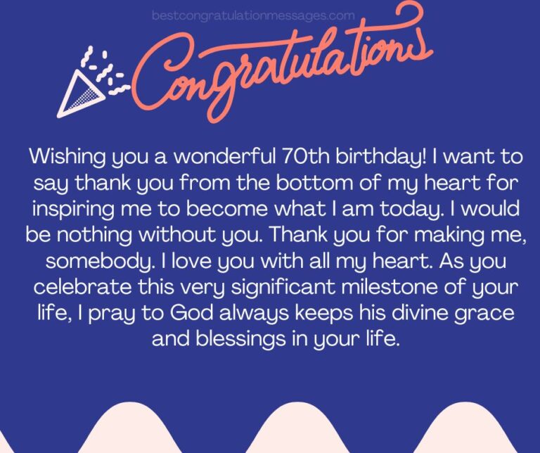 Congratulation messages for 70th birthday - Best Congratulation Messages